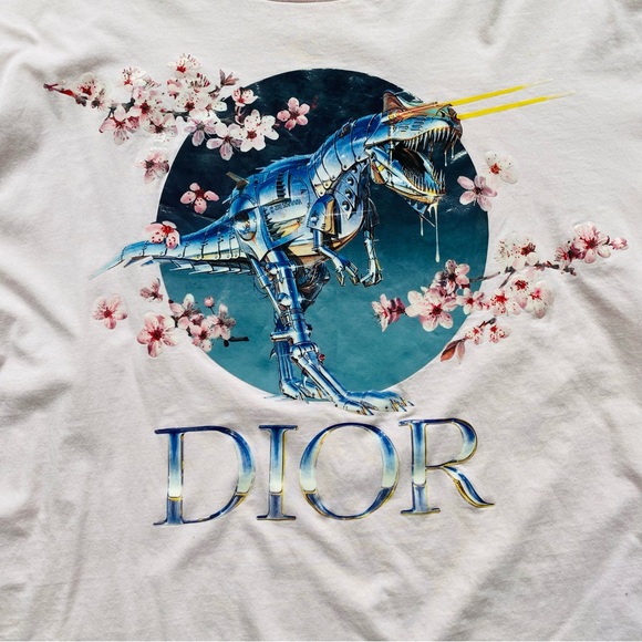 Dior | Tops | Christian Dior X Sorayama Dinosaur Tee Light Pink | Poshmark